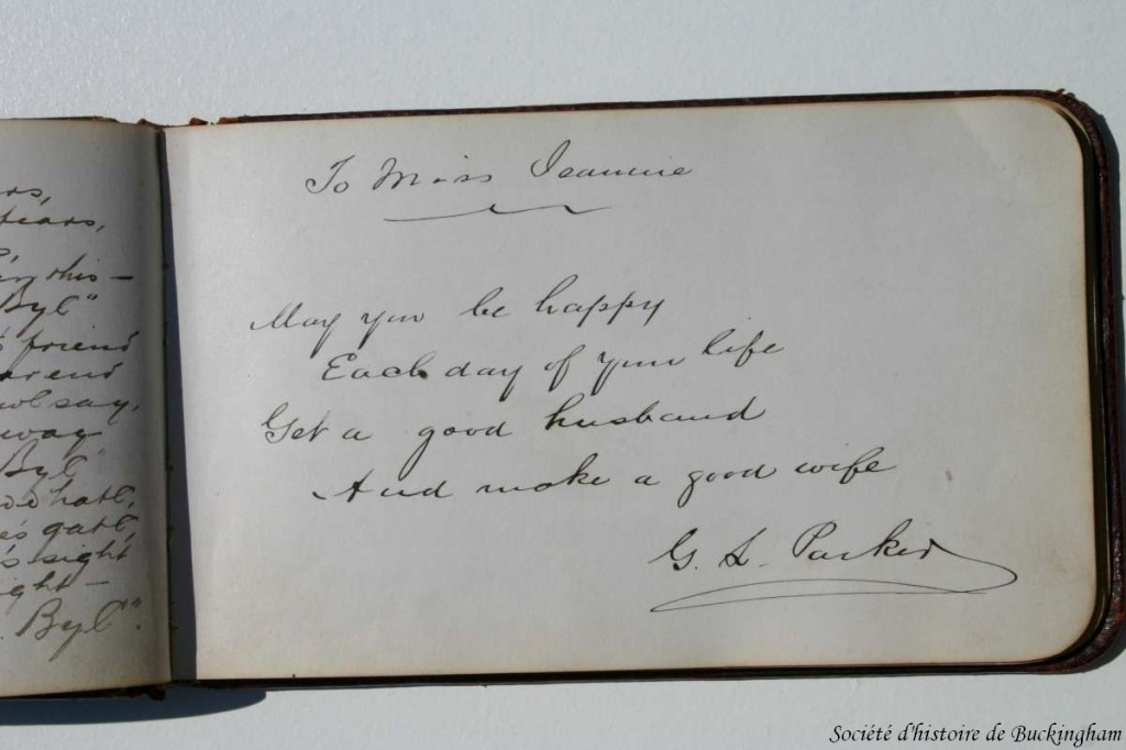 Carnet d’autographe d’Emma ( Jeanie ) Higginson – Société d’histoire de ...